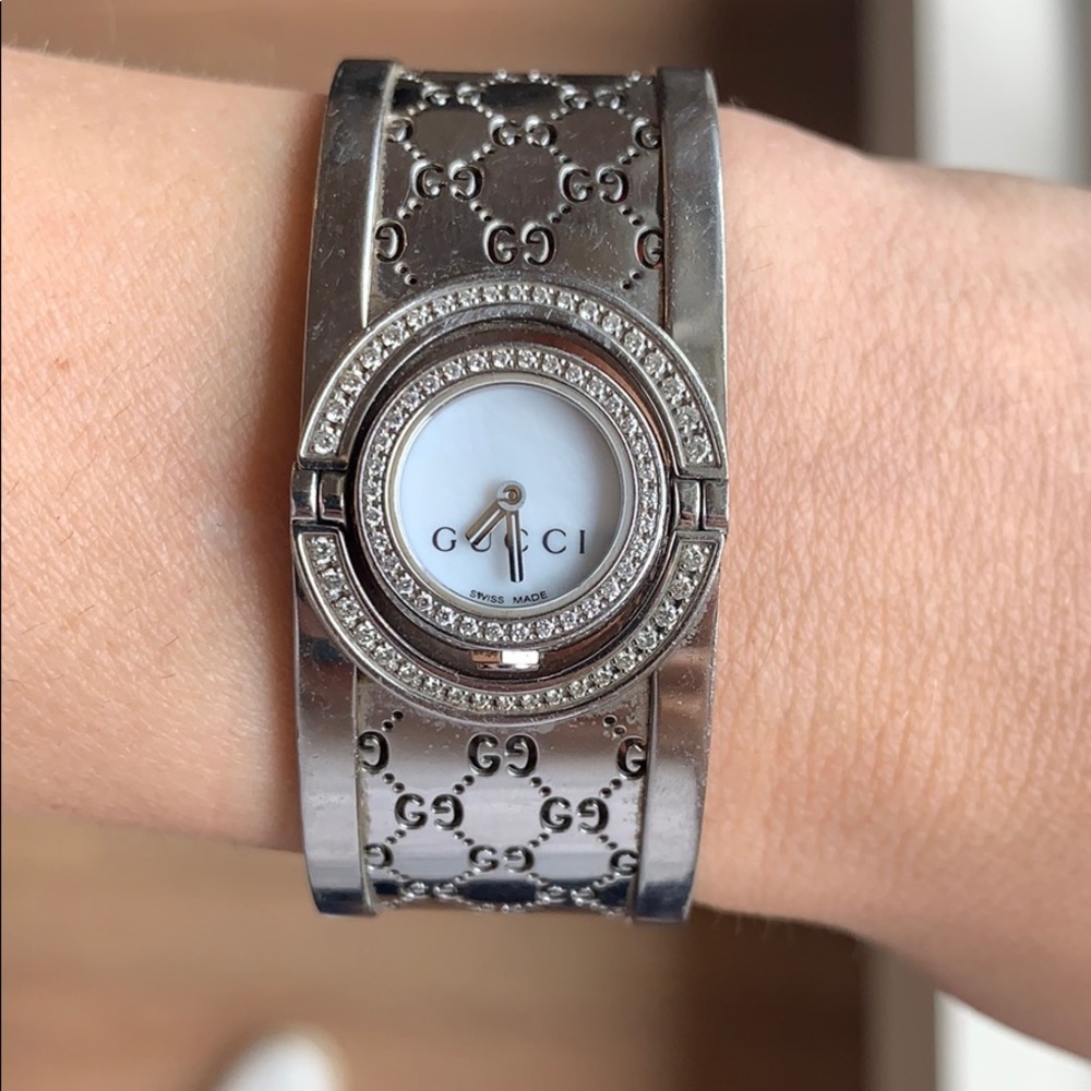 Silver Diamond Gucci Watch - Gem
